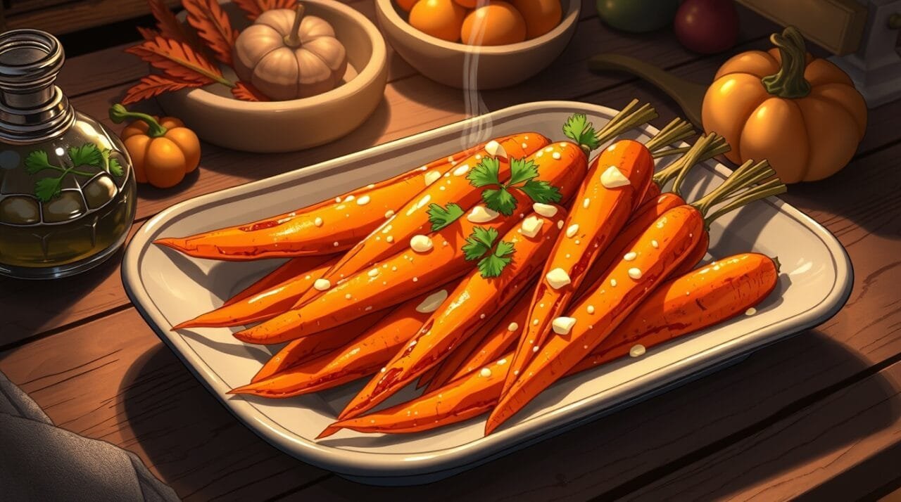 Sweet & Savory Magic: Honey Garlic Butter Roasted Carrots 🥕 - Savor & Spoon