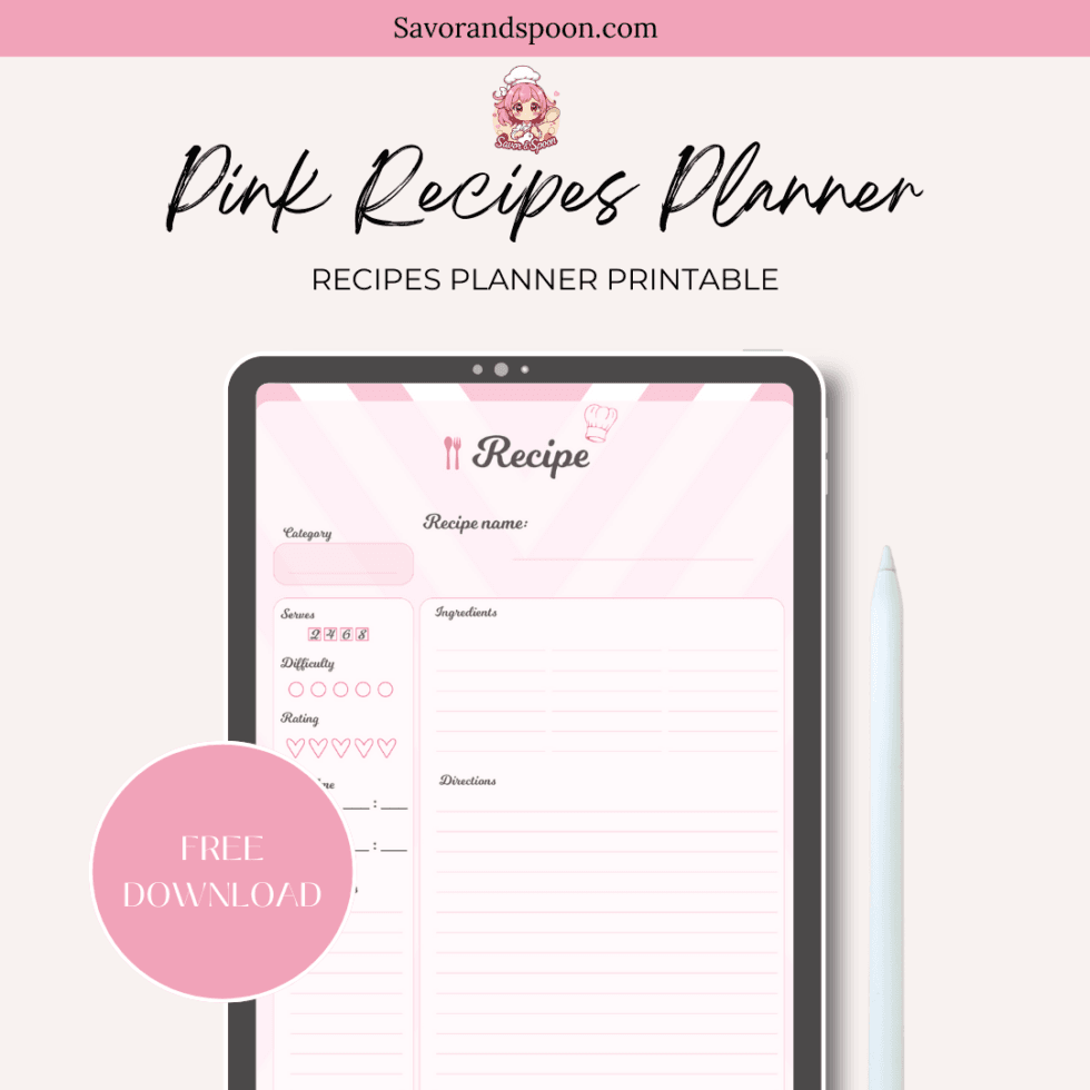 Free Planners - Savor & Spoon